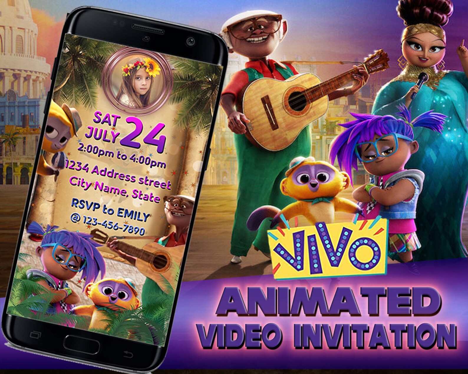 Vivo Birthday Animated Video Invitation (digital Download) - Etsy