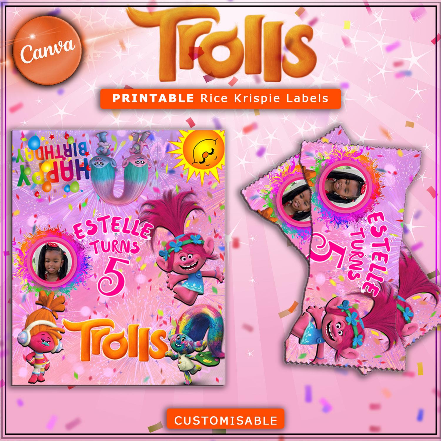 Editable Rice Krispie Birthday Party Labels, Personalized Rice Krispie ...