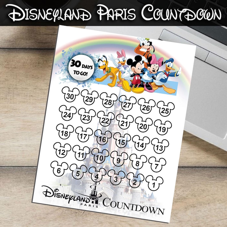 Mickey Trip Countdown 30 Days to Vacation, 30 Days Vacation Countdown ...