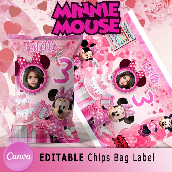 Minnie Mouse Labels - Etsy