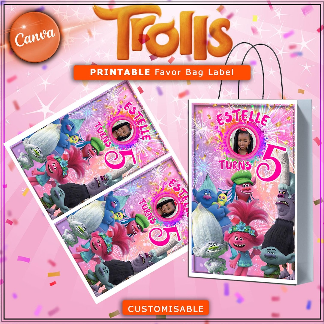 Editable Favor Bag Birthday Party Labels, Personalized Favor Bag Labels ...