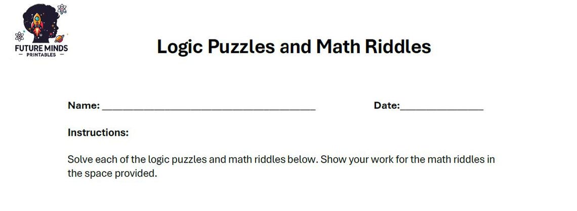 Grade 4-6 STEM Logic Puzzles and Math Riddles - Etsy