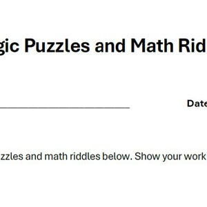 Grade 4-6 STEM Logic Puzzles and Math Riddles - Etsy