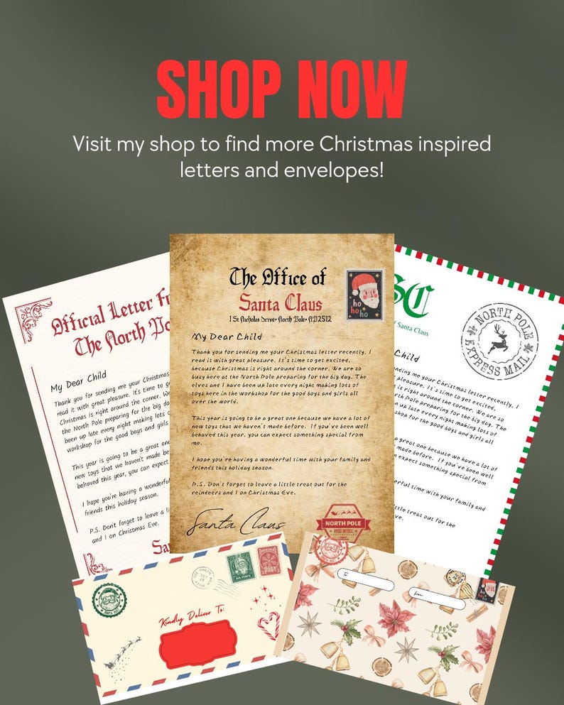 Printable Santa Claus Envelope, Letter From Santa Envelope, Santa ...