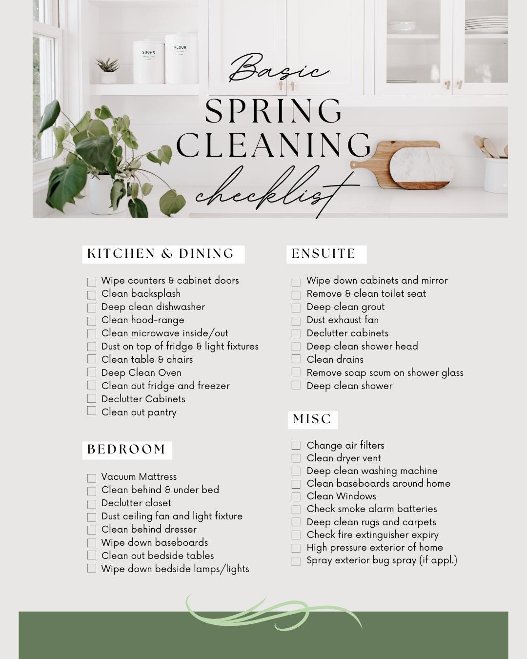 Editable Ultimate Spring Cleaning Schedule Bundle, Monthly Lists ...