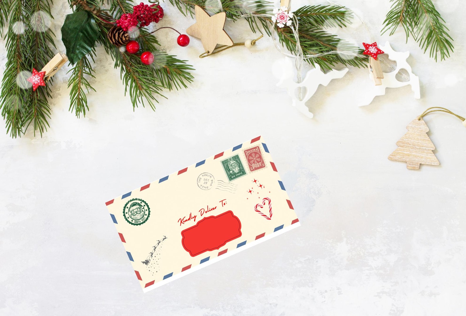 Printable Santa Claus Envelope, Letter From Santa Envelope, Santa ...