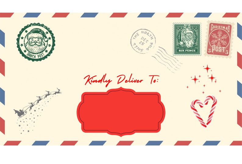 Printable Santa Claus Envelope, Letter From Santa Envelope, Santa ...