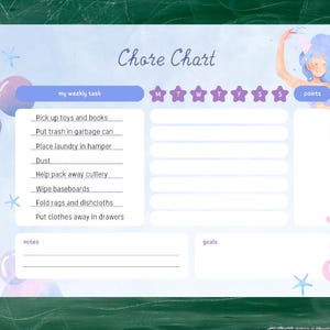 Editable Chore Chart Kids Chore Chart Chore Chart Printable Chore Chart ...