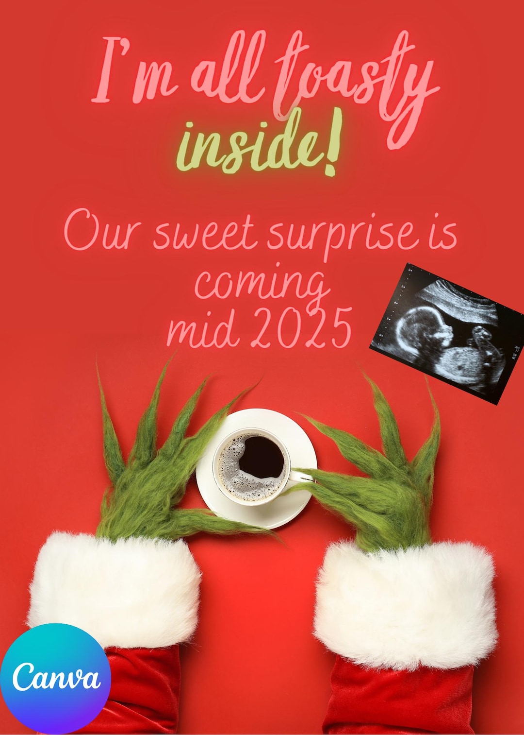 Pregnancy Announcement Digital Download, I'm All Toasty Inside ...