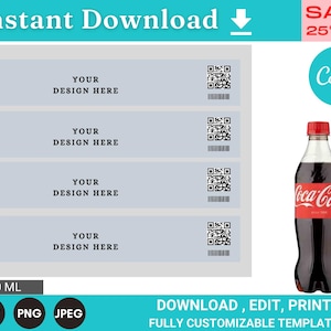 Coke 500ml Label Template, Blank Template, PSD, PNG, Microsoft Word Doc ...