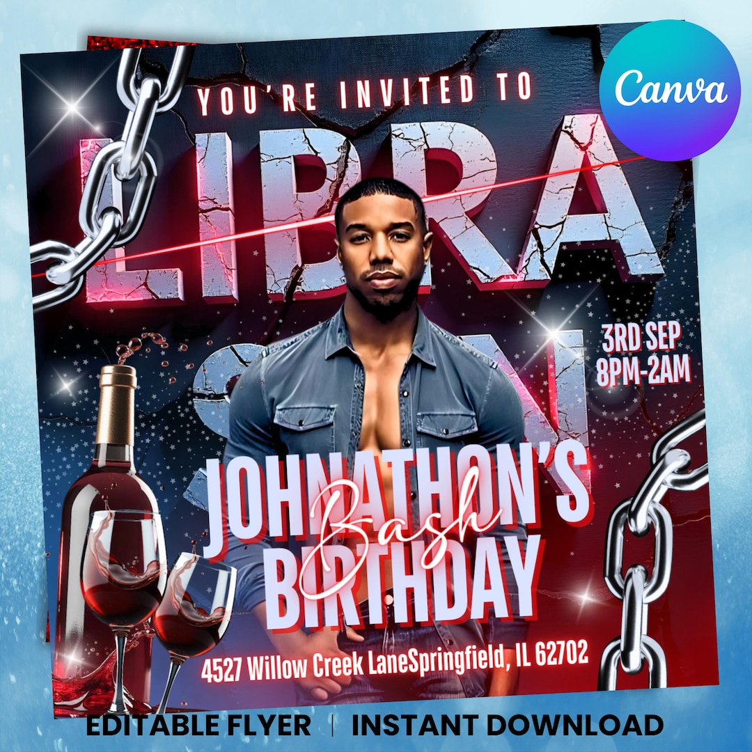 Libra Birthday Flyer Birthday Boy Birthday Girl Libra Season Libra ...