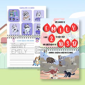 Printable Bluey Busy Book Educational Materials Toddler Learning Binder ...