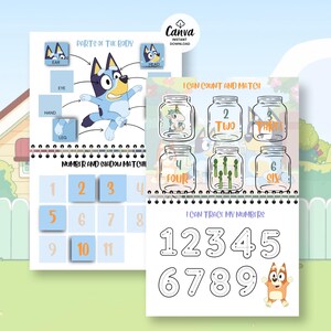 Printable Bluey Busy Book Educational Materials Toddler Learning Binder ...
