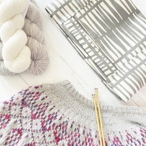 Gray Knitting Project Bag- Project Bags for Knitting- IKAT Bag ...