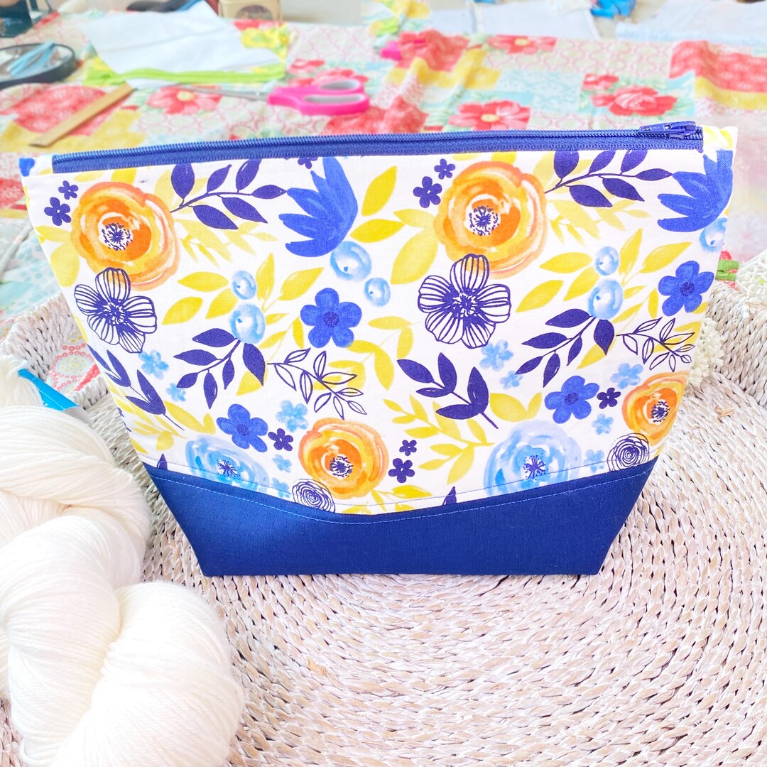 Zipper Project Bag, Knitting Project Bag, Crochet Project Bag, Plaid ...