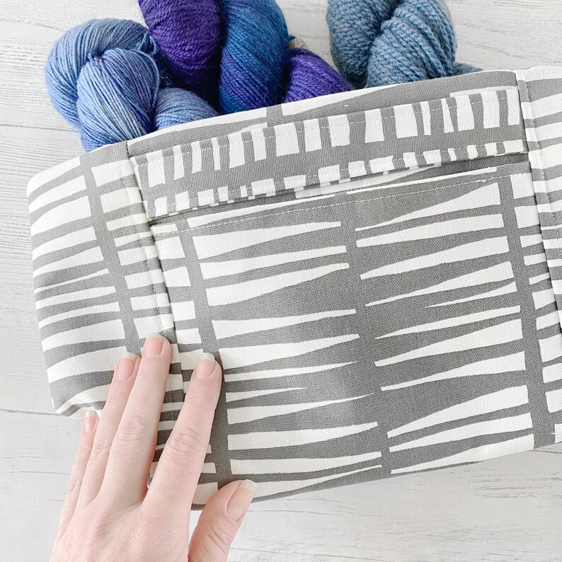 Gray Knitting Project Bag- Project Bags for Knitting- IKAT Bag ...