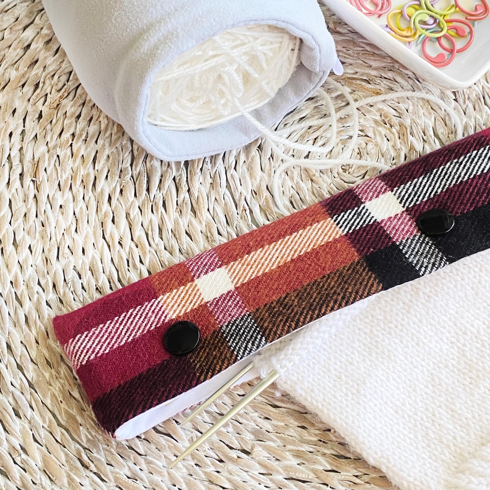 Plaid DPN Cozy- Plaid DPN Holder- DPN Case- Dpn Keeper- Sock Knitting ...
