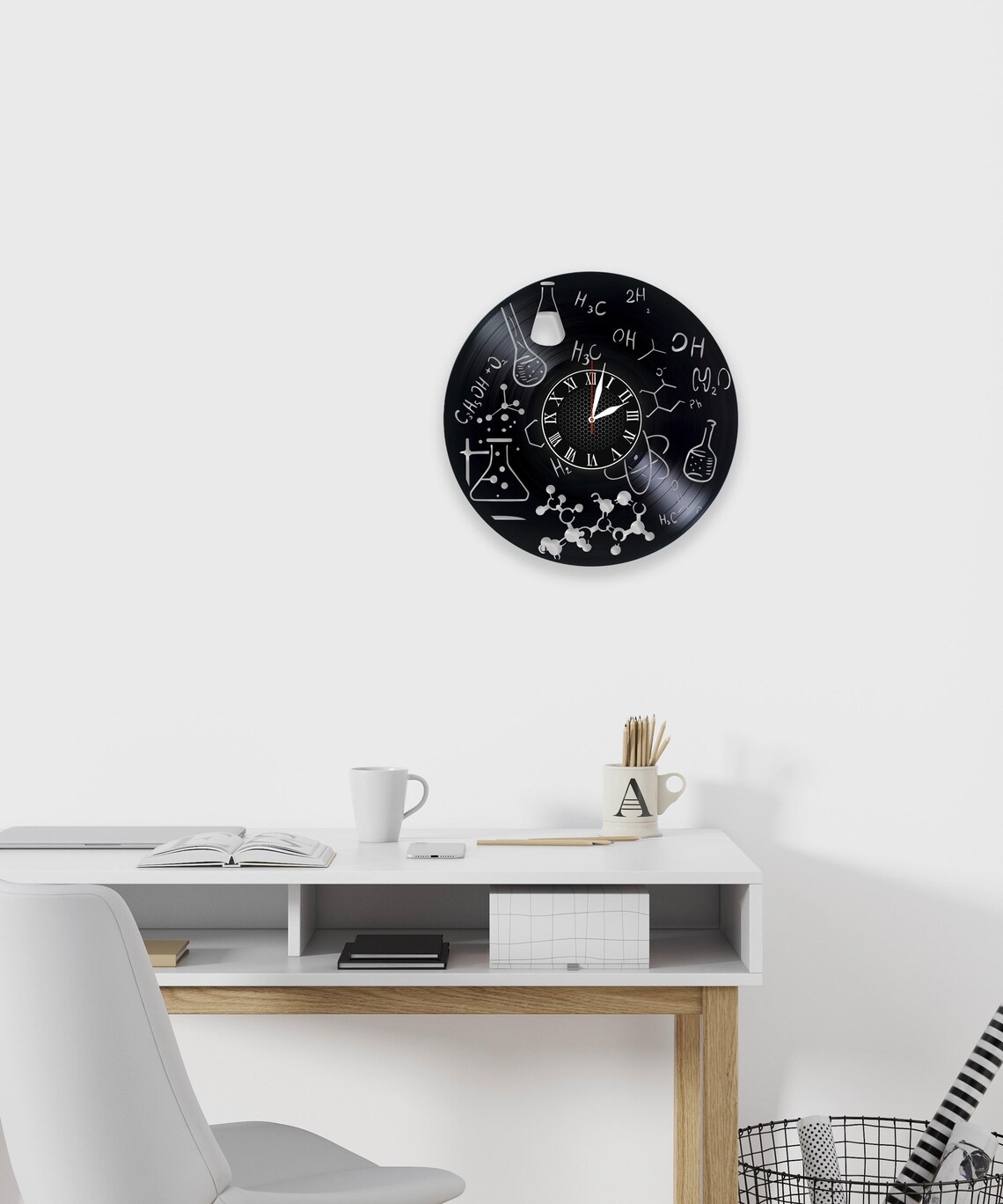 Chemistry Science Vinyl Wall Clock, Chemistry Wall Clock, Laboratory ...