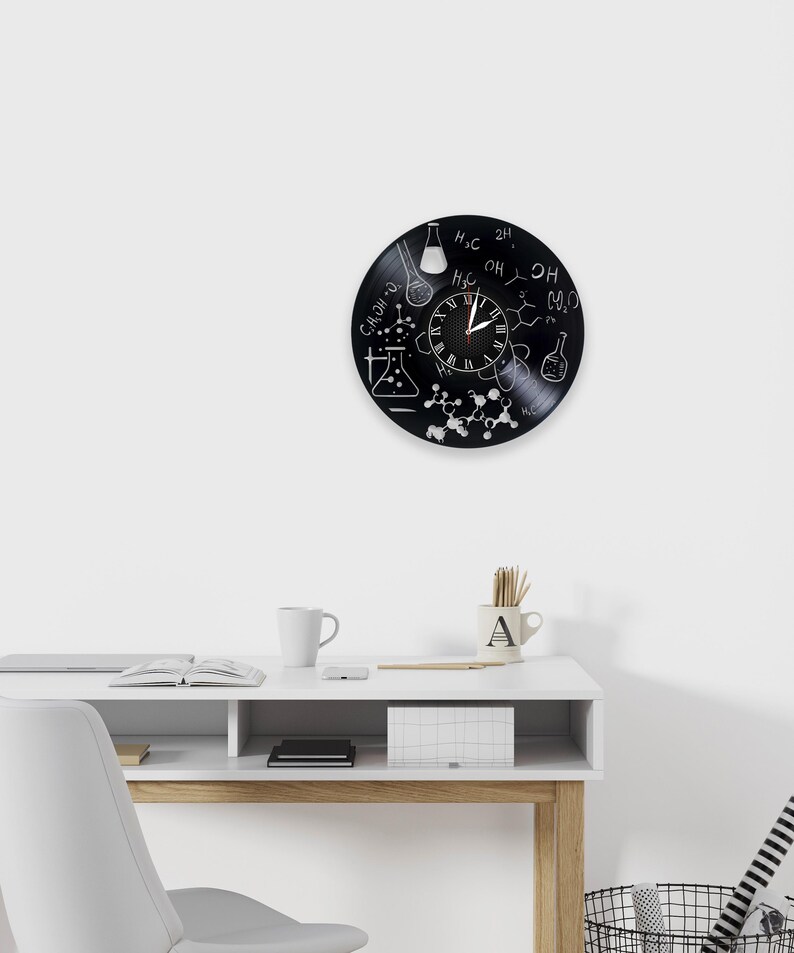 Chemistry Science Vinyl Wall Clock, Chemistry Wall Clock, Laboratory ...