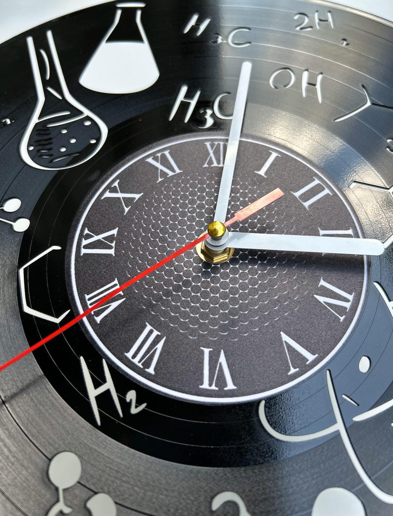 Chemistry Science Vinyl Wall Clock, Chemistry Wall Clock, Laboratory ...