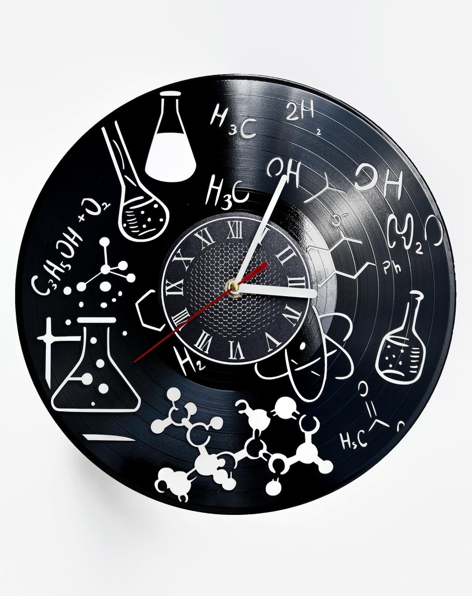 Chemistry Science Vinyl Wall Clock, Chemistry Wall Clock, Laboratory ...