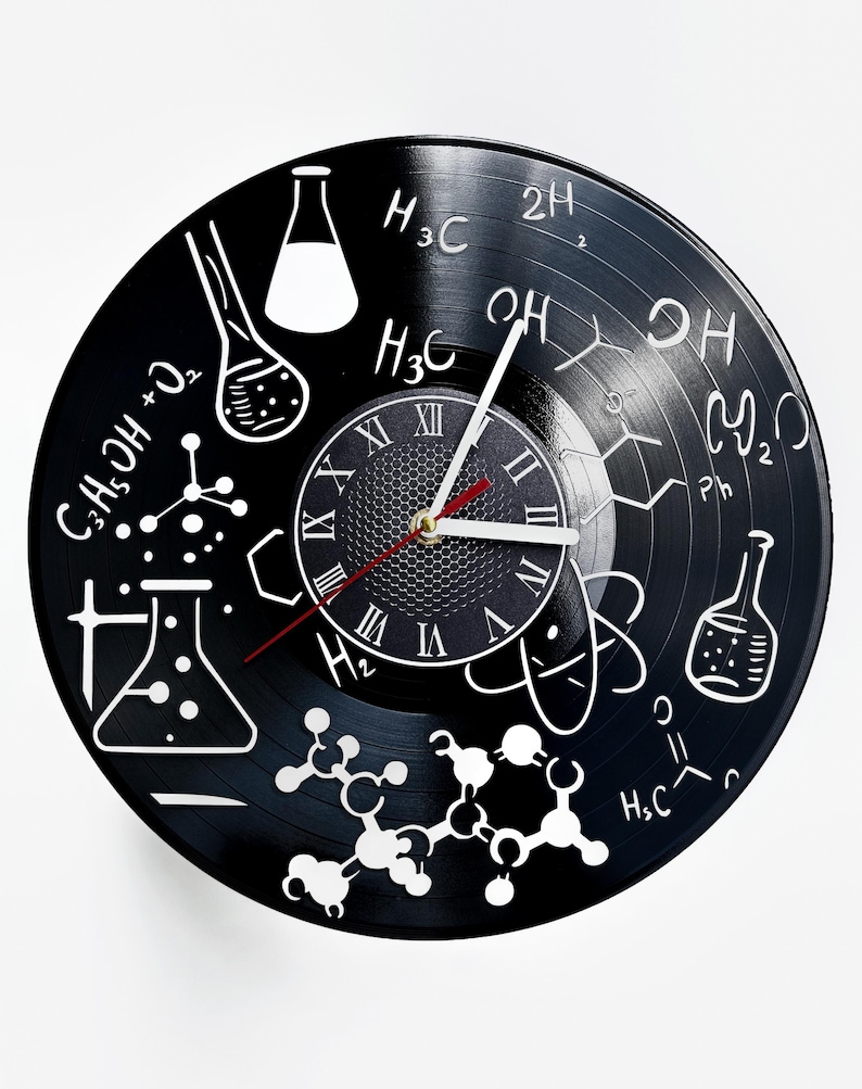 Chemistry Science Vinyl Wall Clock, Chemistry Wall Clock, Laboratory ...