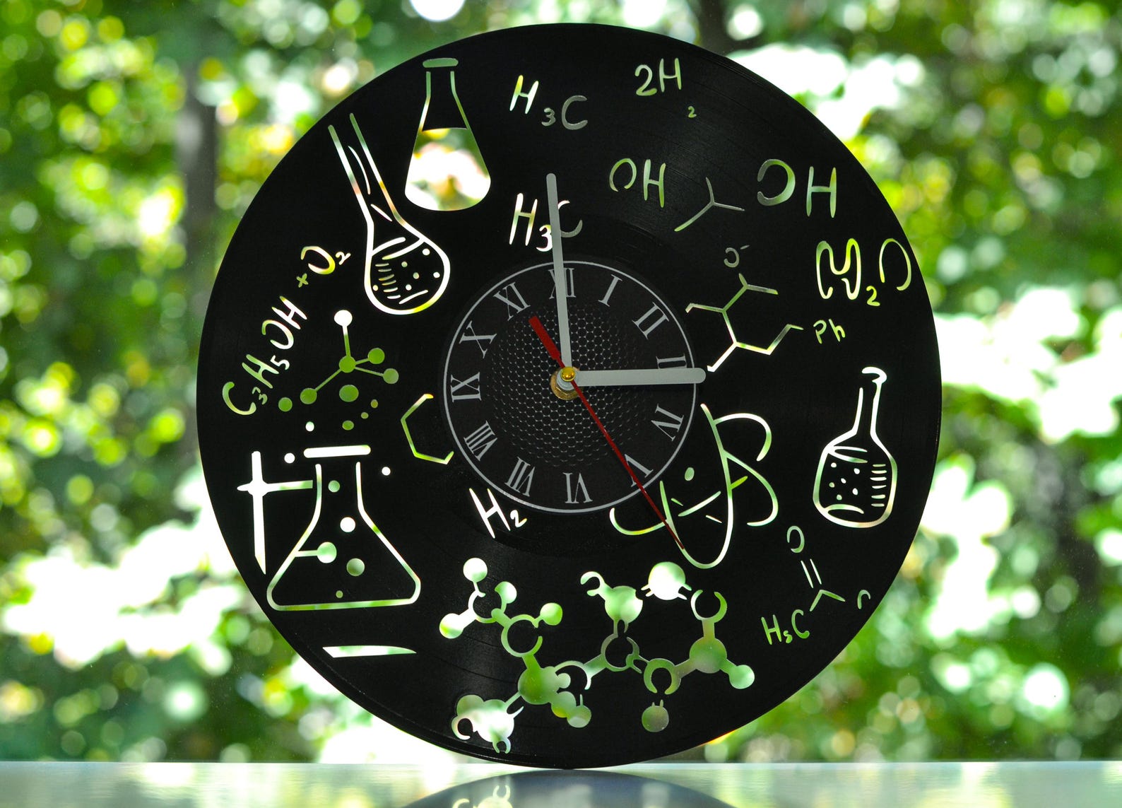 Chemistry Science Vinyl Wall Clock, Chemistry Wall Clock, Laboratory ...