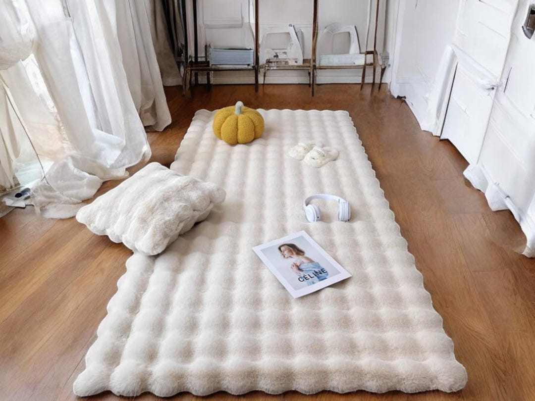 Bubble Plush Carpet for Home Decor - Soft Rabbit Hair Rug, Faux Fur ...