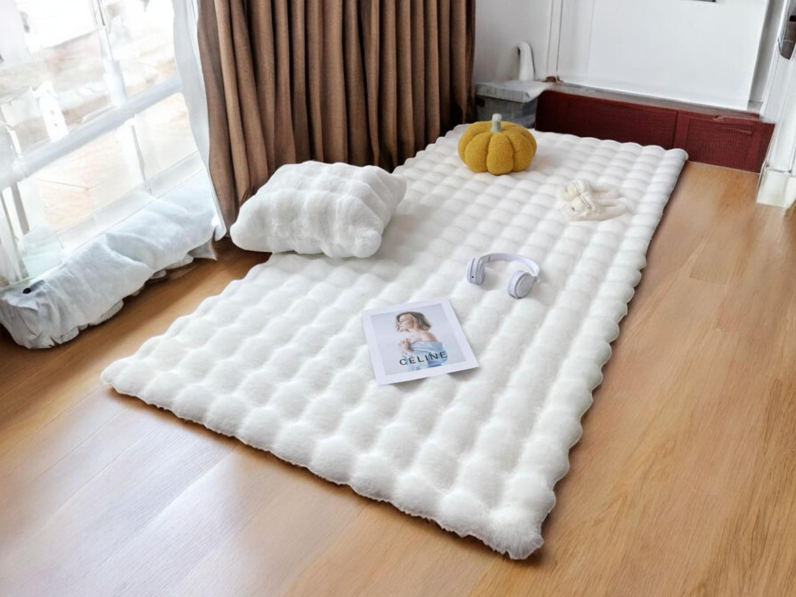 Bubble Plush Carpet for Home Decor - Soft Rabbit Hair Rug, Faux Fur ...