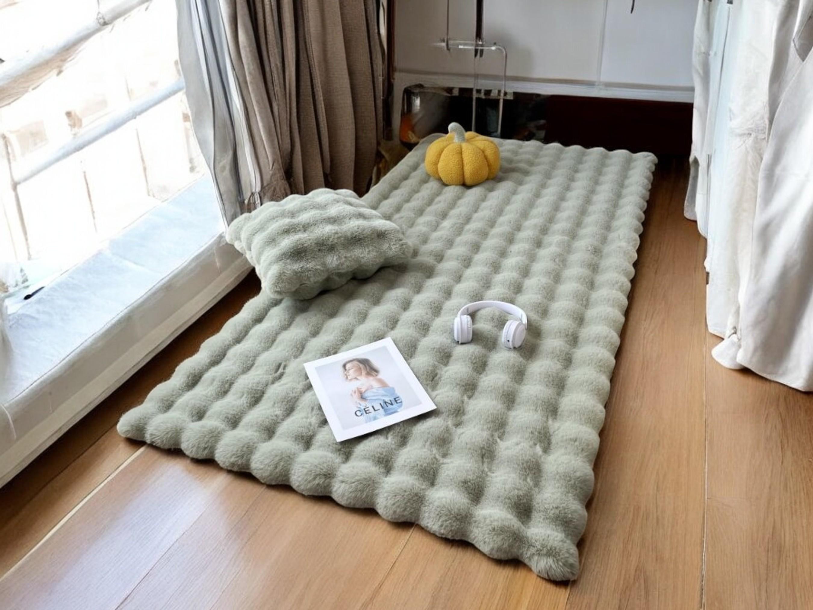 Bubble Plush Carpet for Home Decor Soft Rabbit Hair Rug, Faux Fur Floor ...