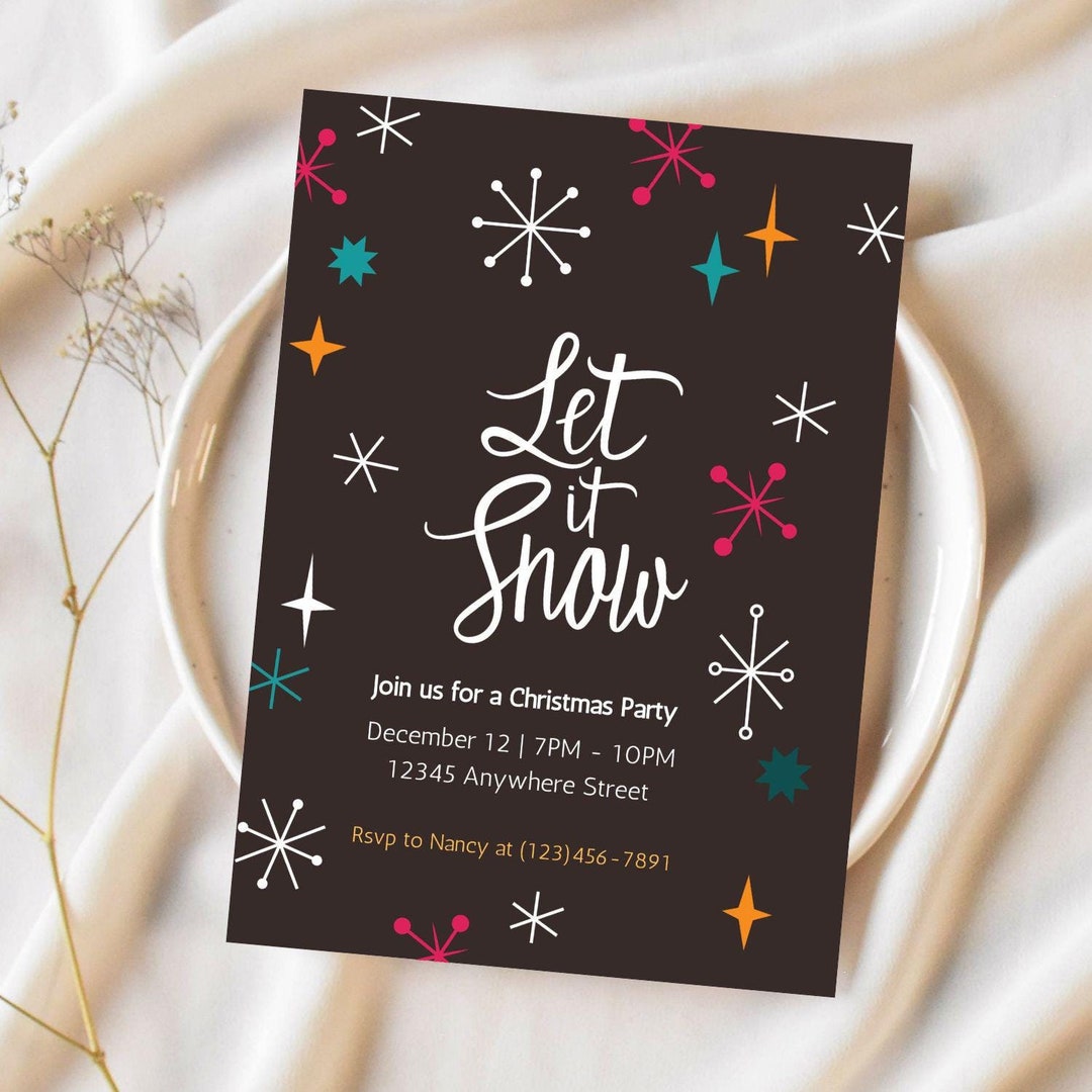 Let It Snow Christmas Party Invitation Holiday Party Invitation ...