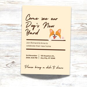 Editable Funny Housewarming Invitation for House Warming Party Cute Dog ...