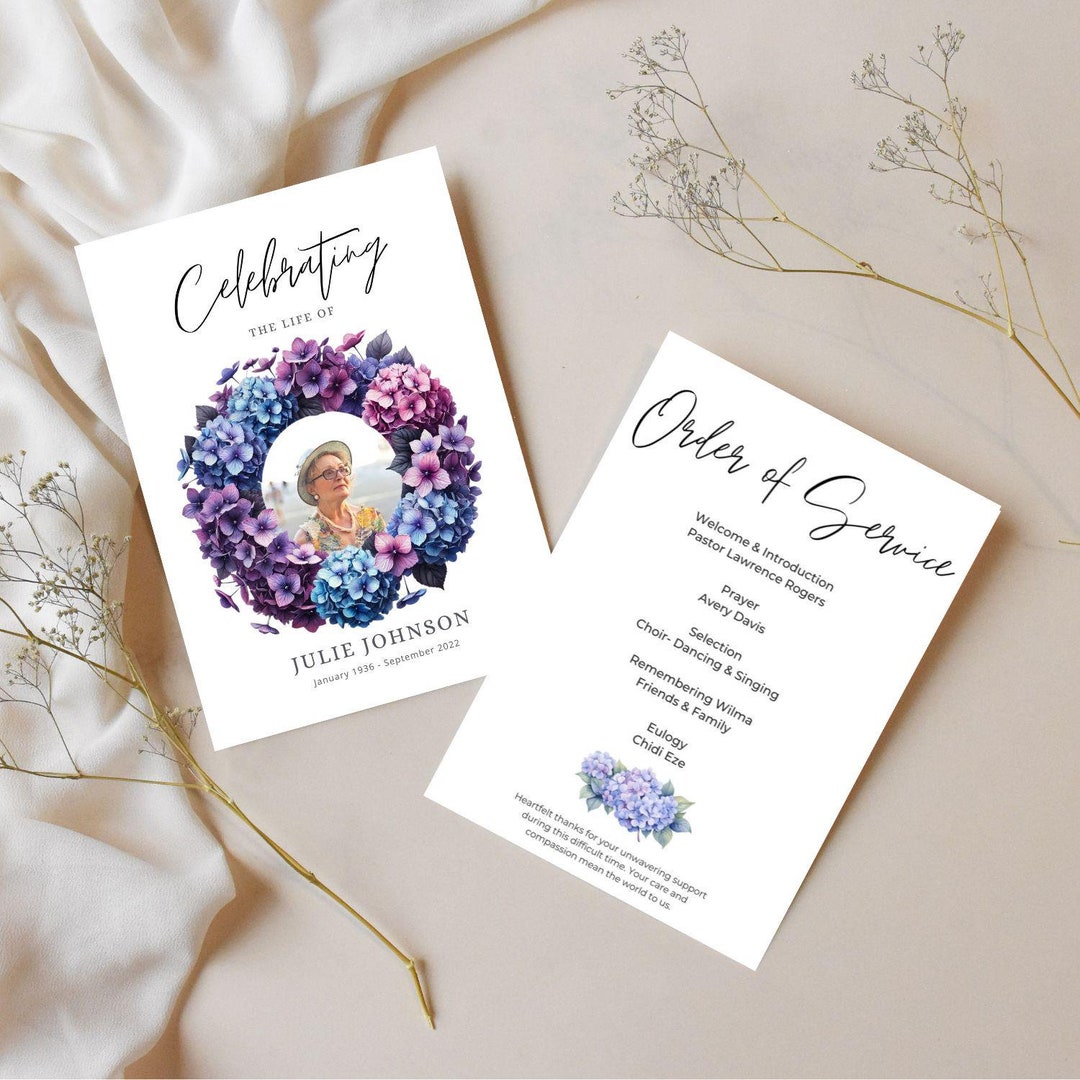 Minimalist Funeral Program Template Simple Funeral Memorial Program ...