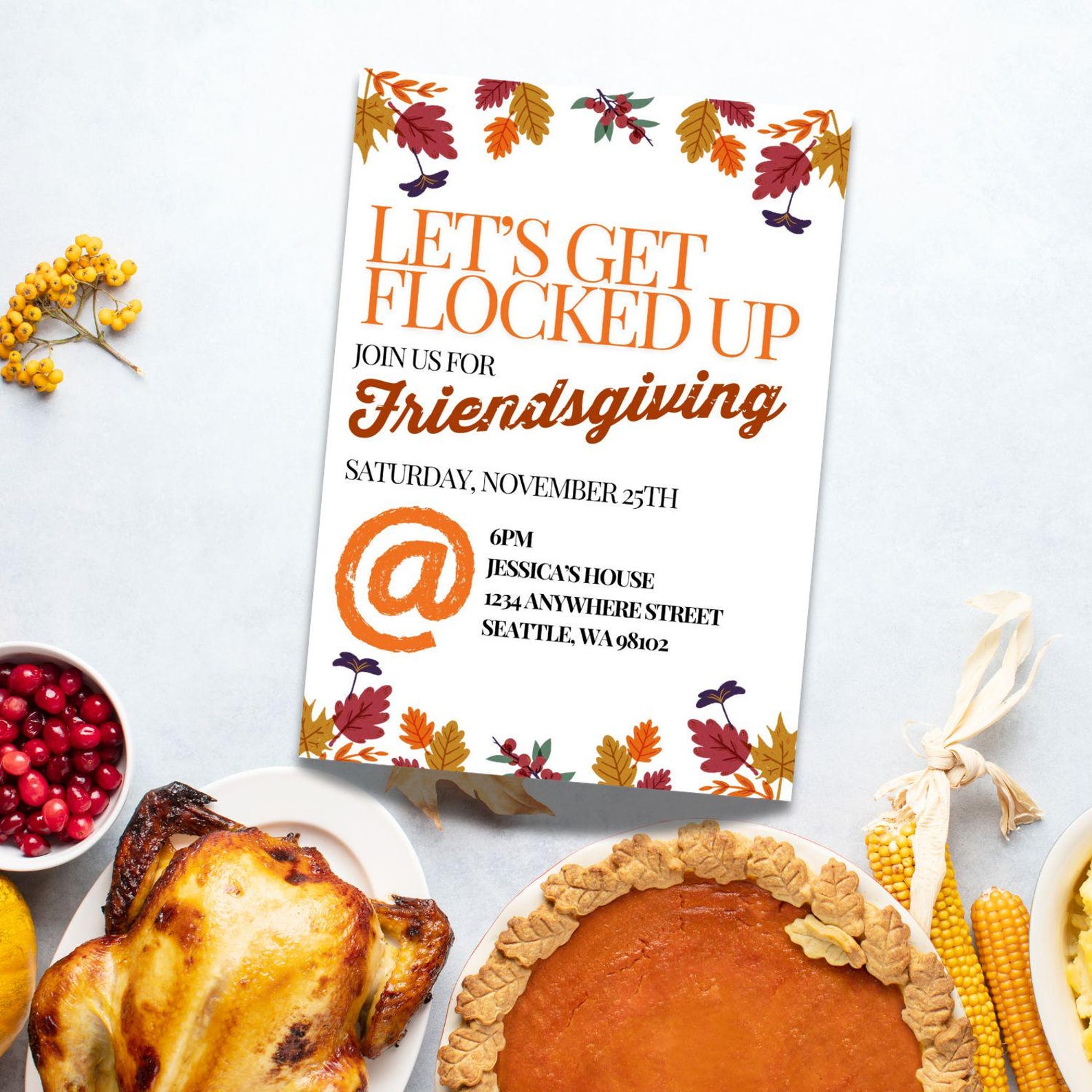 Friendsgiving Invitation Template Digital Friendsgiving Invite Funny ...