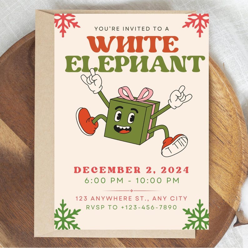 Staff Holiday Party Invitation - Digital Download Template, Edit in ...