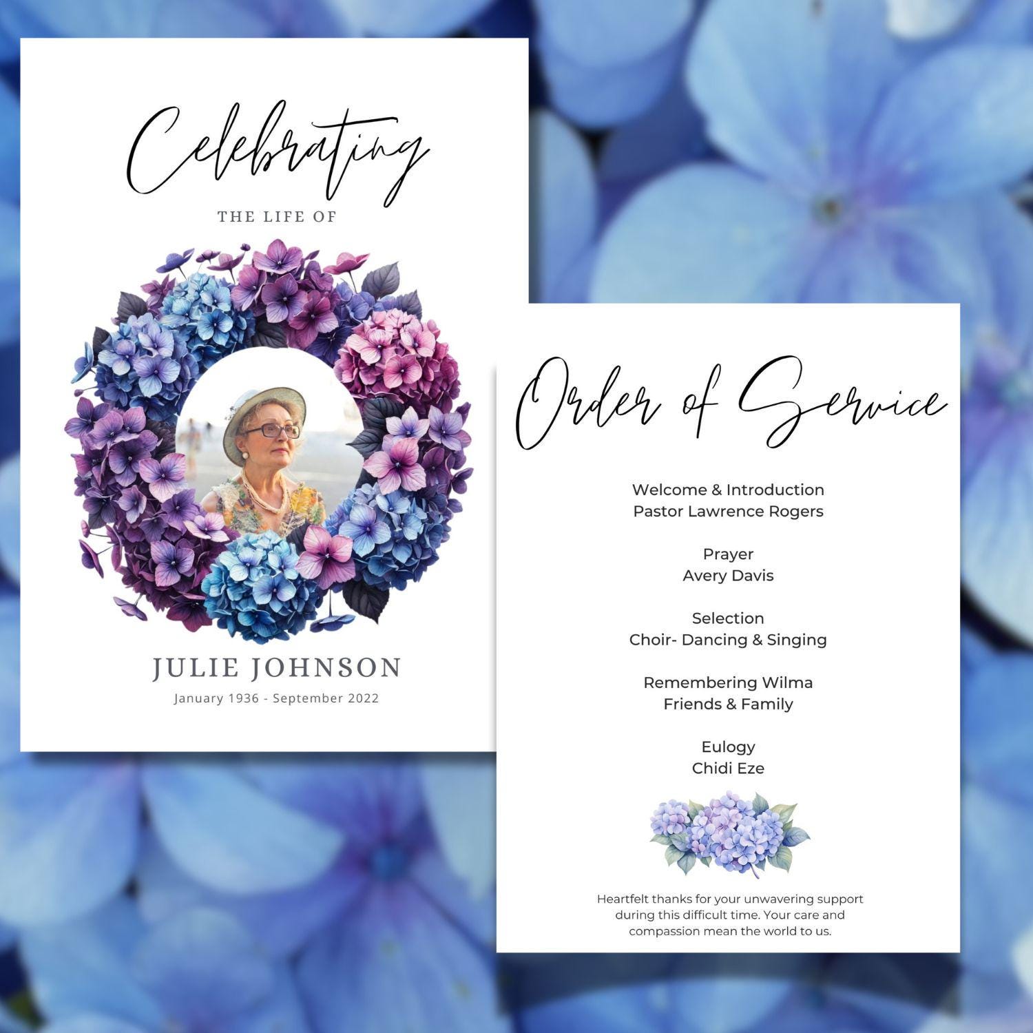 Minimalist Funeral Program Template Simple Funeral Memorial Program ...