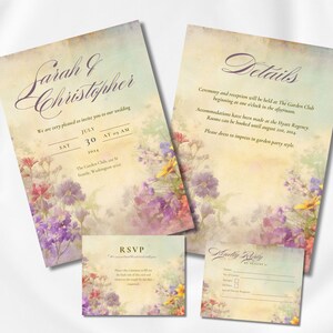 Fairytale Princess Wedding Invitation Floral Invite Bundle With RSVP ...