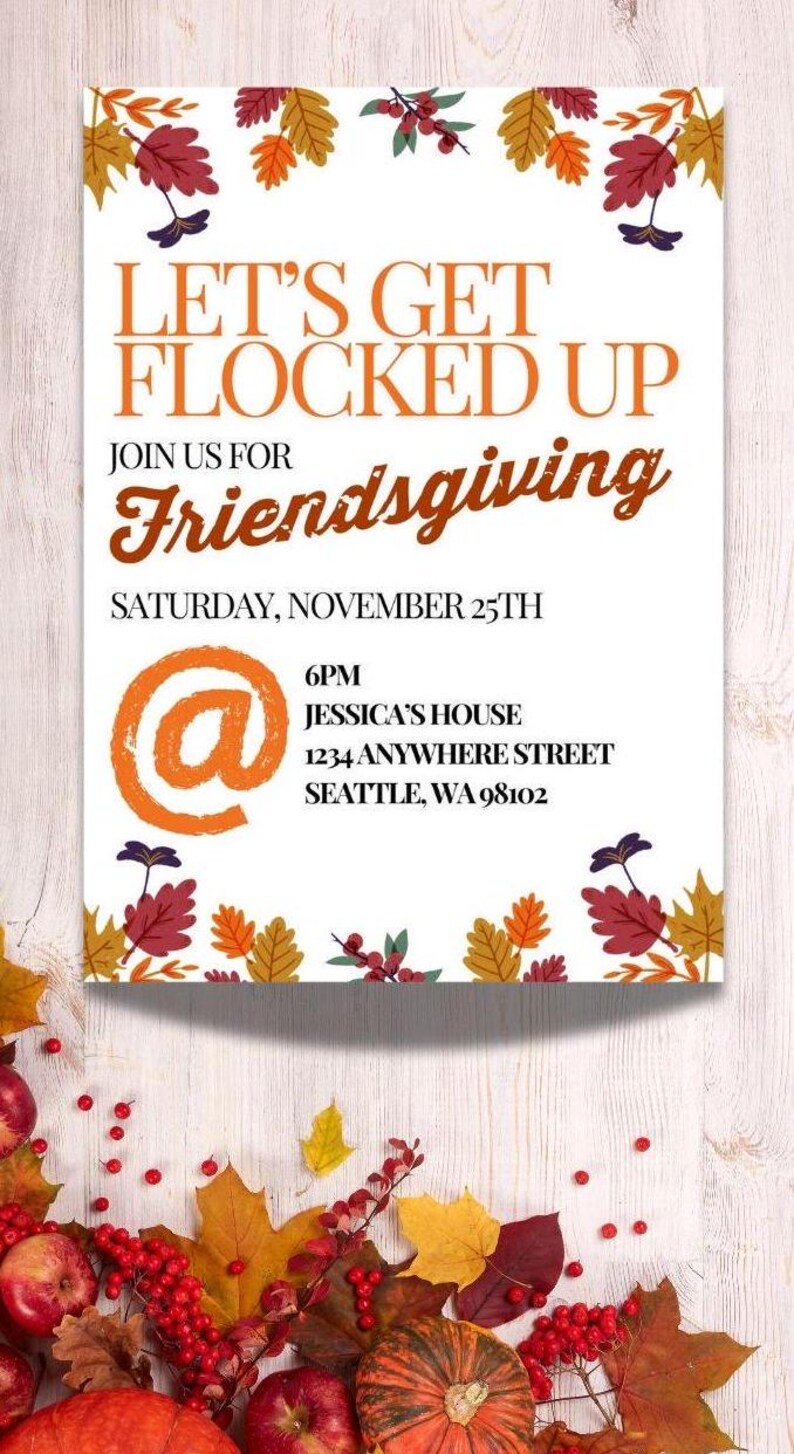 Friendsgiving Invitation Template Digital Friendsgiving Invite Funny ...