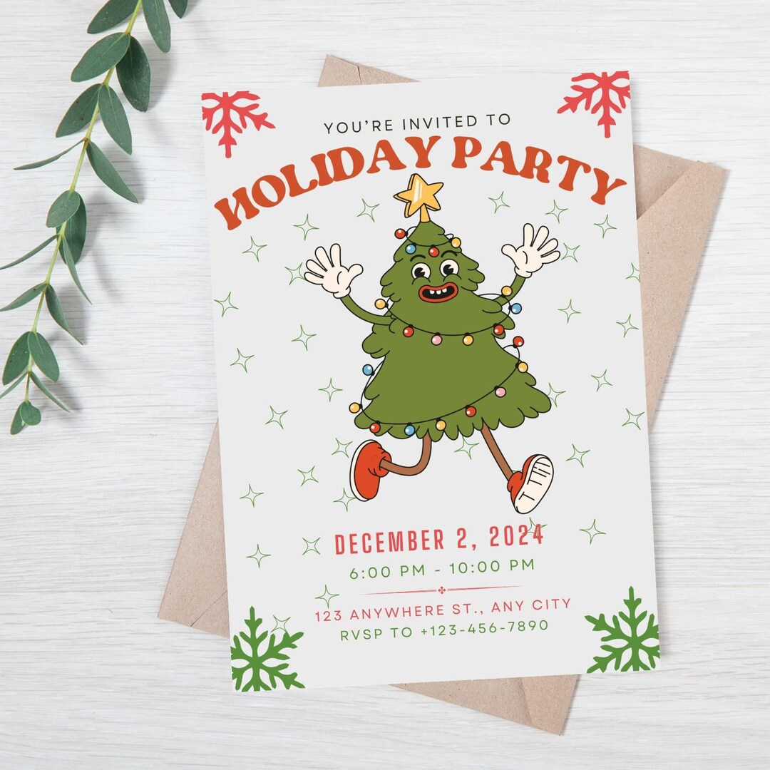 Staff Holiday Party Invitation - Digital Download Template Edit in ...