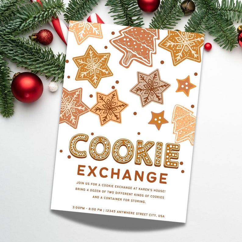 Christmas Cookie Exchange Invitation Cookie Swap Holiday Party ...