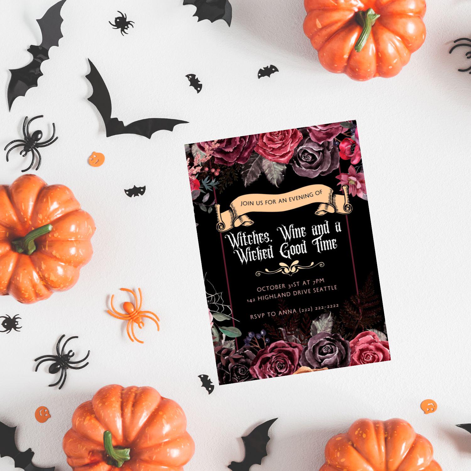 Vintage Halloween Invitation Halloween Party Invite Cocktail Party ...