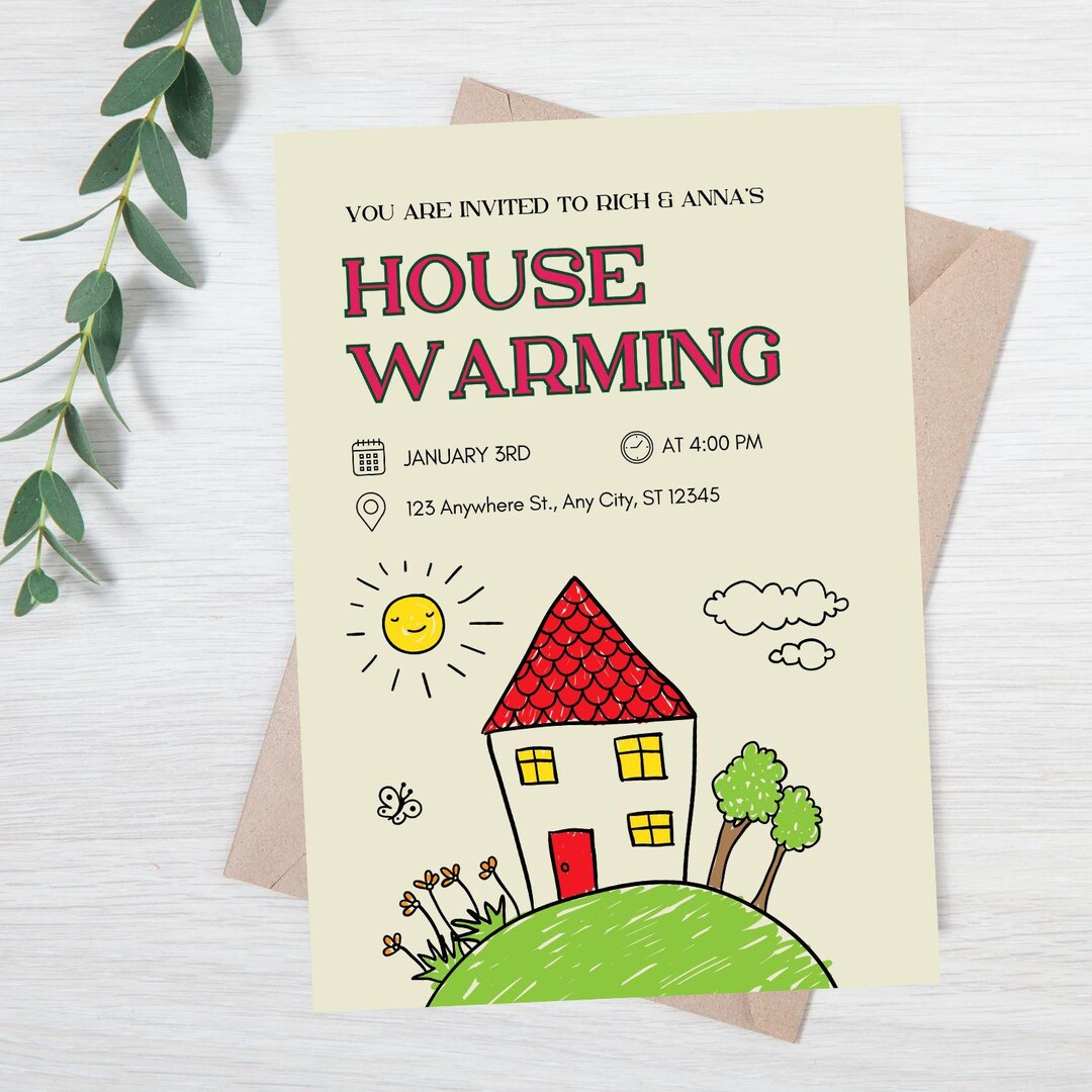 Editable Housewarming Invitation for House Warming Party Cute ...