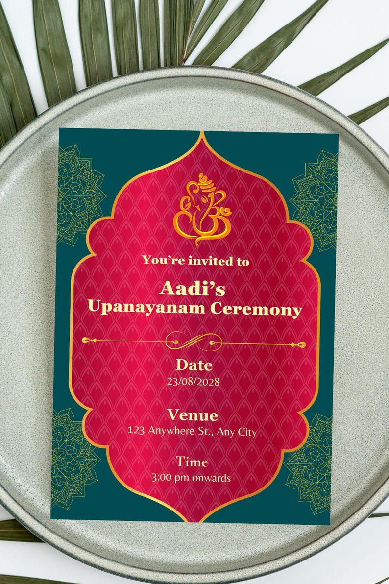 Upanayanam Invitation Custom Invitation Instant Download for Upanayanam ...