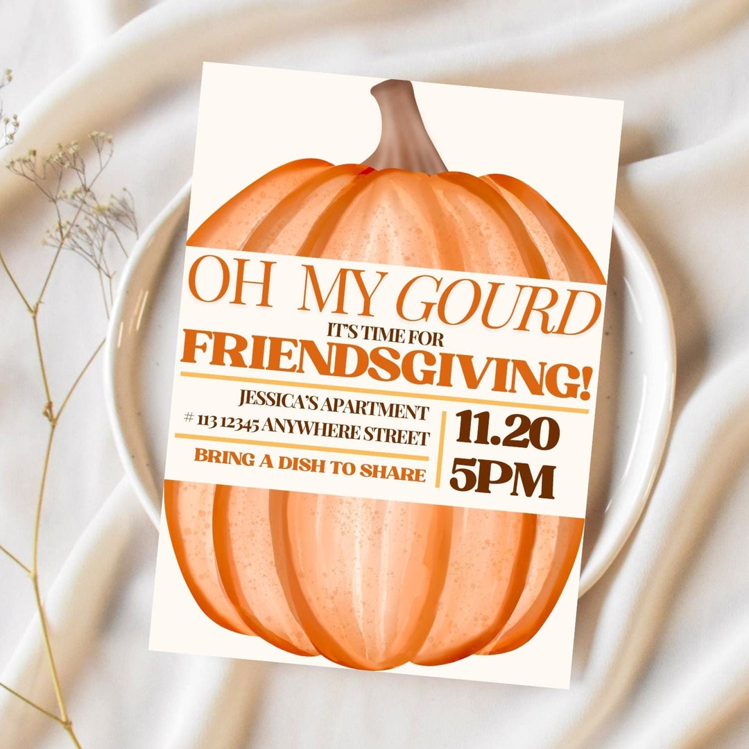 Friendsgiving Potluck Invitation Template Digital Friendsgiving Invite ...
