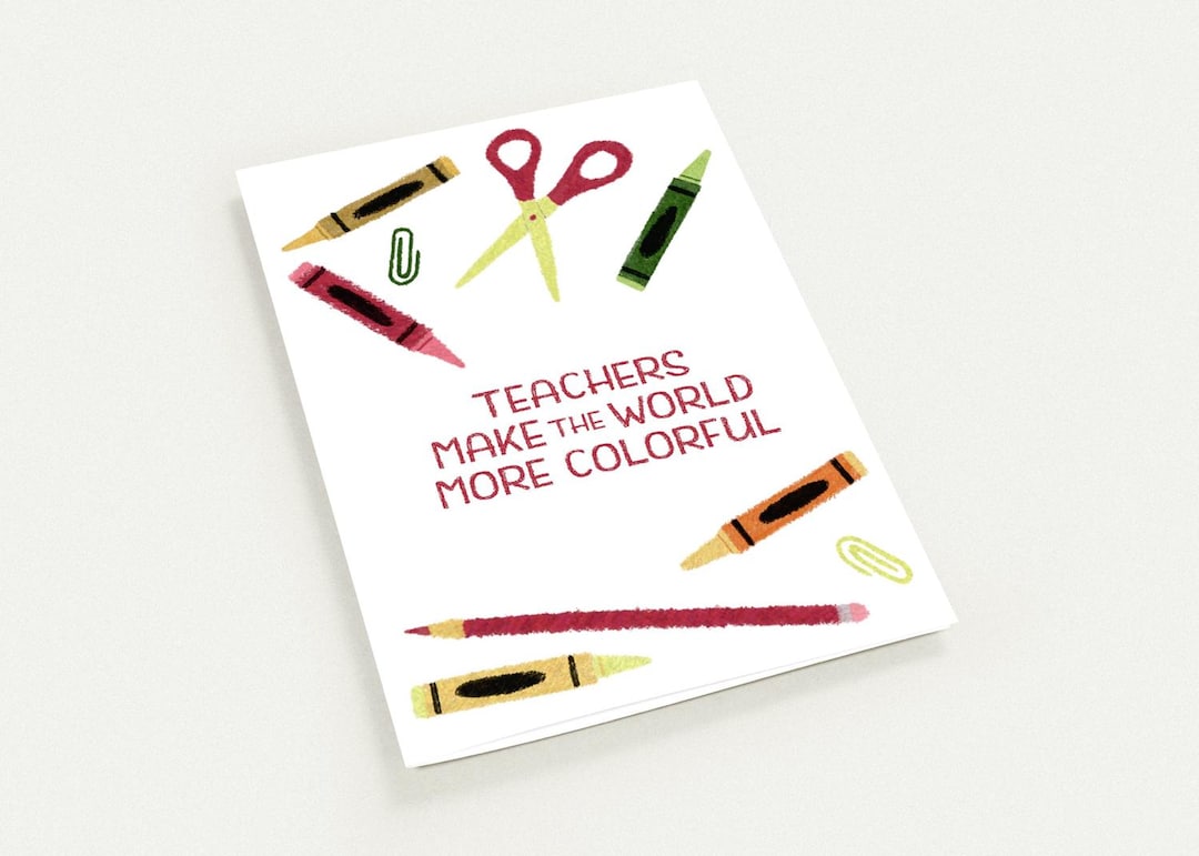 Thank You Card for Teacher Appreciation- 5x7 Blank Greeting Card ...