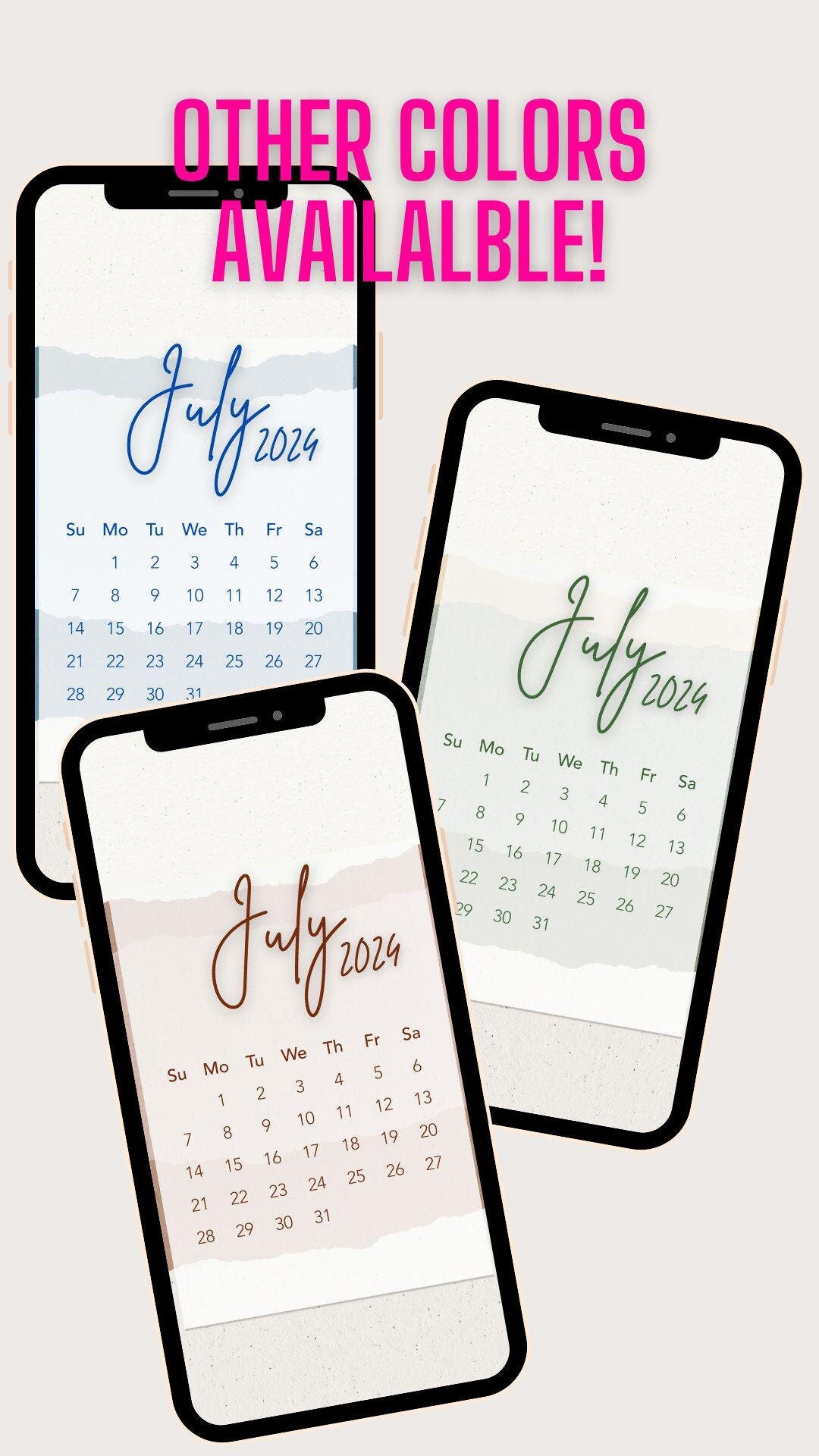 2024 2025 Simple Blue Calendar - Etsy