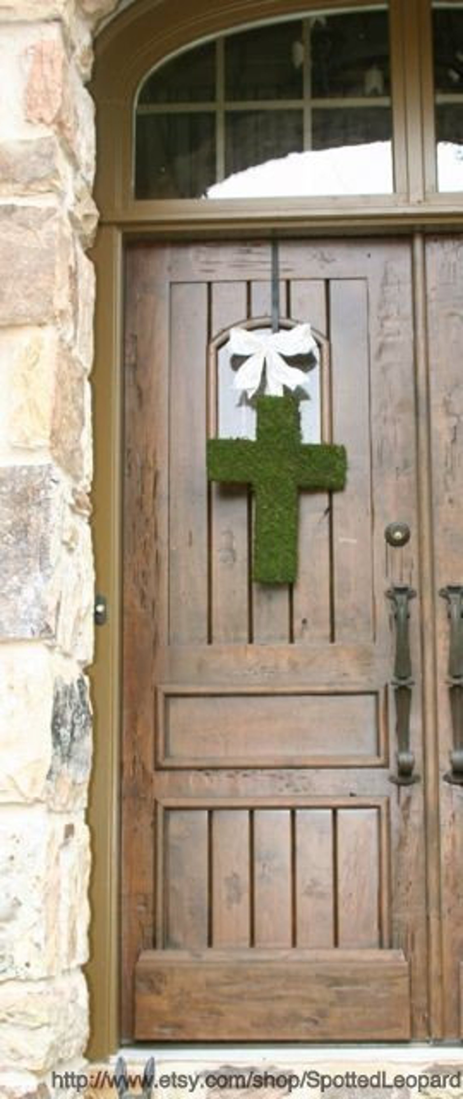 Moss Covered 18 Inch Wooden Cross Door Wreath WEDDING BAPTISM - Etsy