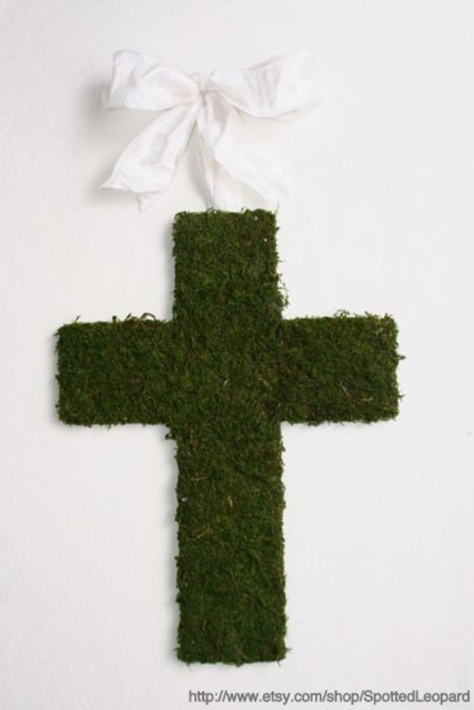 Moss Covered 18 Inch Wooden Cross Door Wreath WEDDING BAPTISM - Etsy