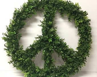 Large Peace Wreath, Peace Sign Wreath, Door Wreath, Hippie Wreath ...