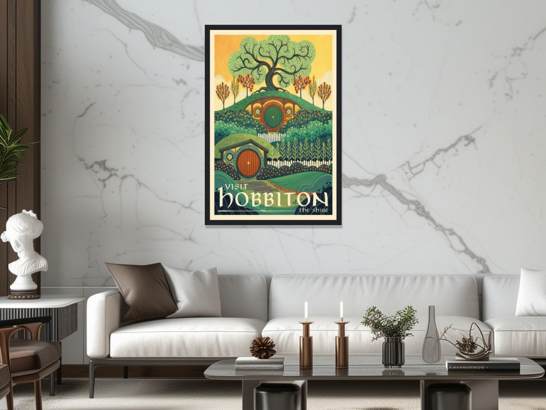 Lord of the Rings Poster Hobbiton Wall Art POSTER or CANVAS Wall Art ...